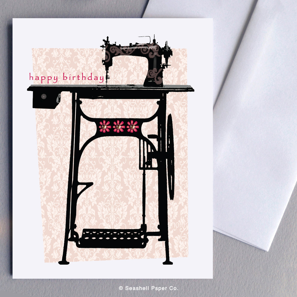 Birthday Vintage Sewing Machine Card – Seashell Paper Co.